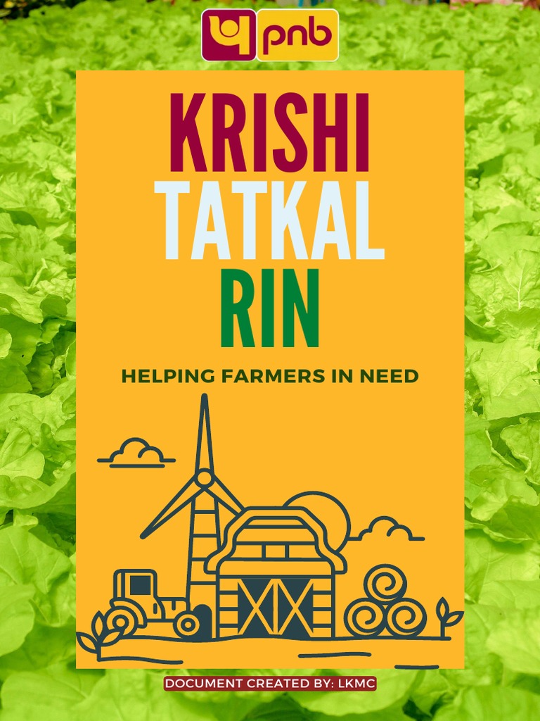 Krishi Tatkal Rin Draft Booklet | PDF | Loans | Banks