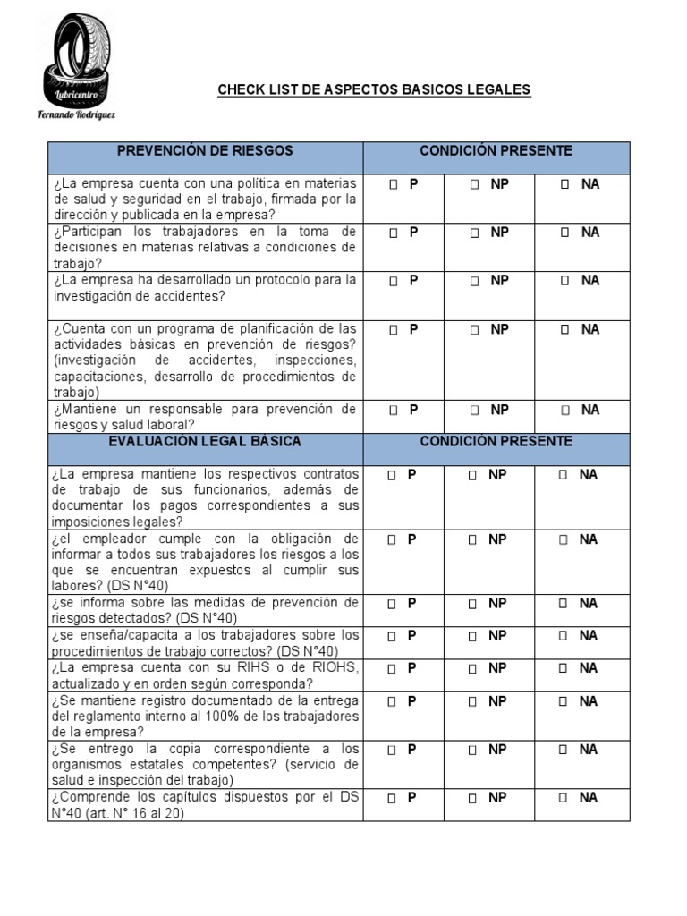 Check List 594 | PDF | Higiene