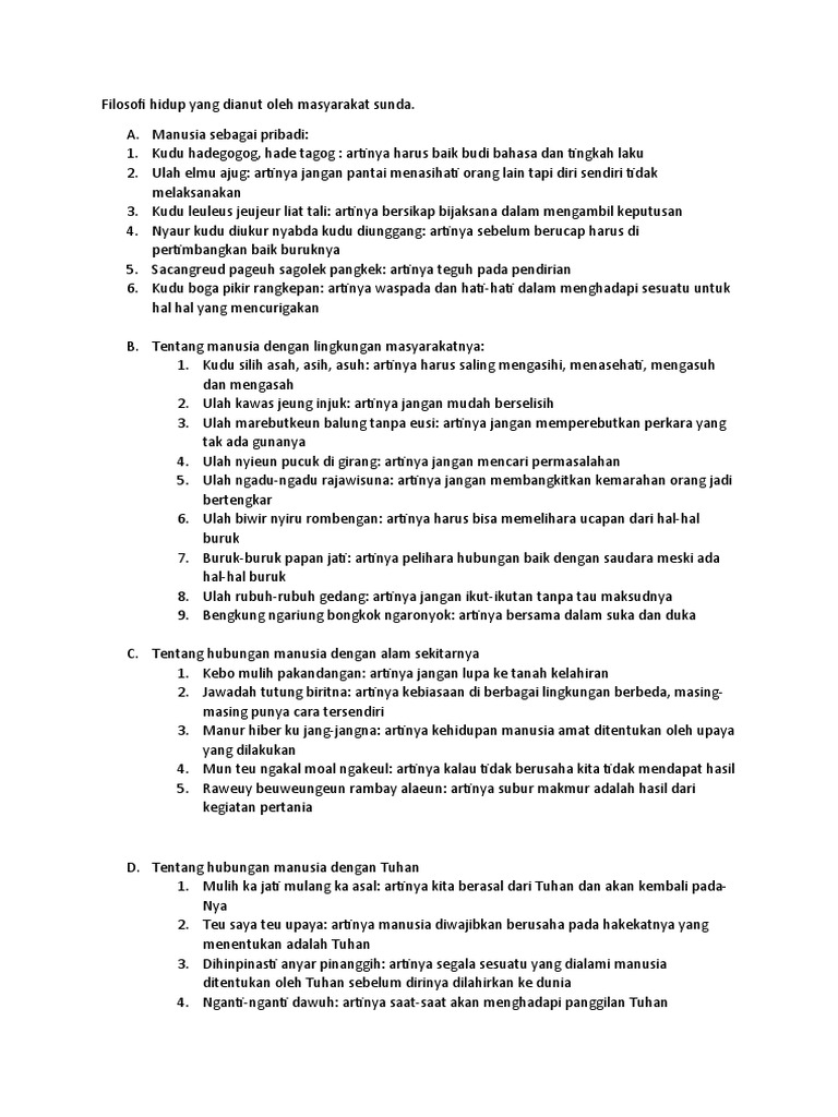Filosofi Hidup Masyarakat Sunda-3 | PDF