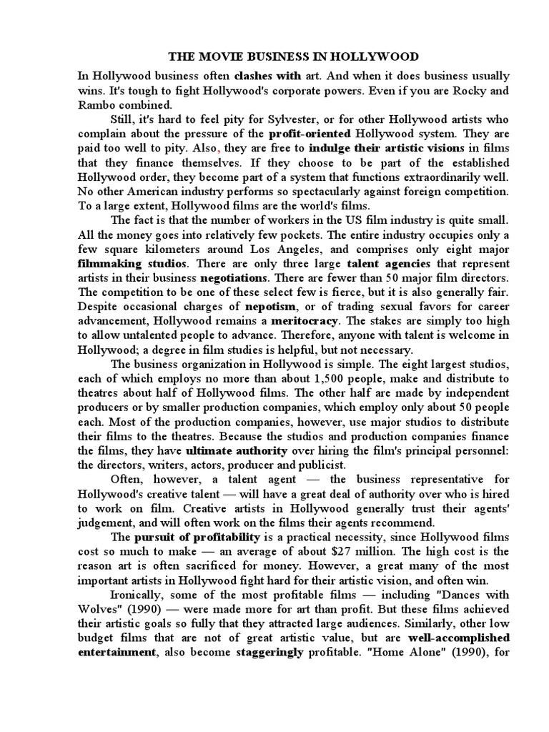 Handout 5 | PDF | Cinema Of The United States | Filmmaking