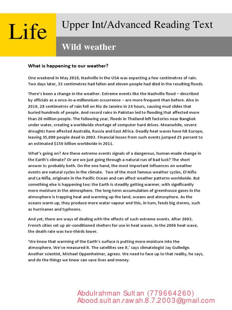 SRA (Wild Weather) | PDF | Weather | Extreme Weather