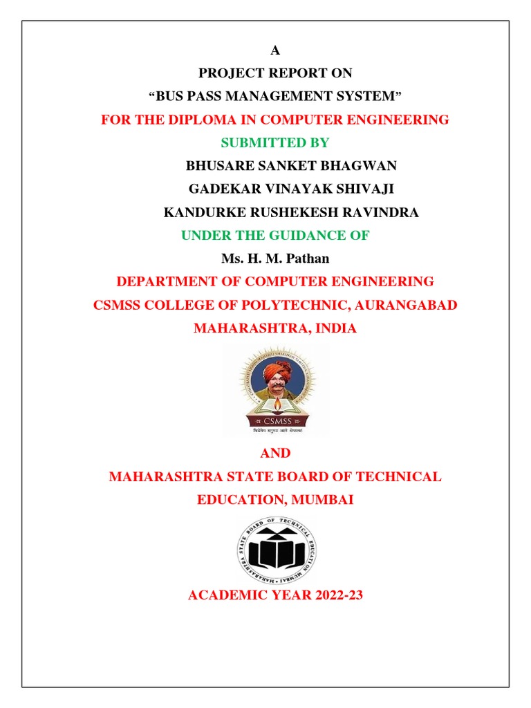 Bus Pass Management System Report | PDF
