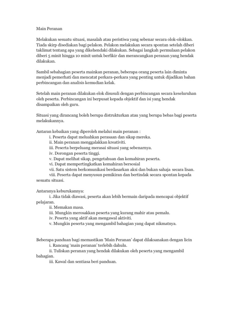 Main Peranan | PDF
