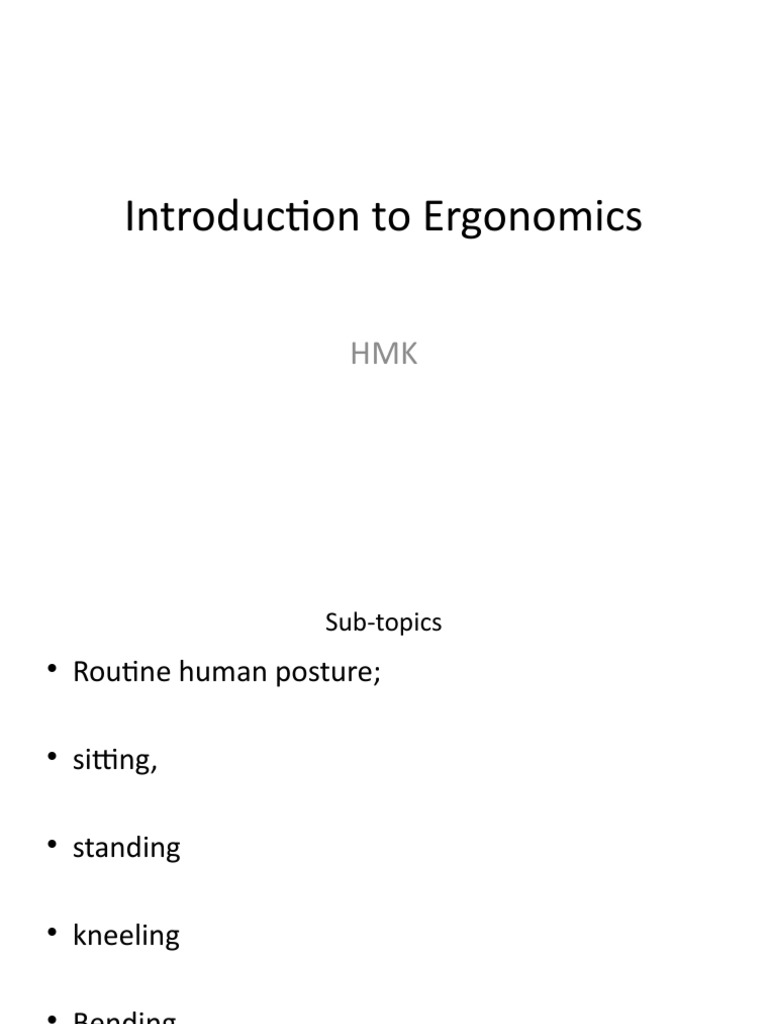 Introduction To Ergonomics | PDF | Human Factors And Ergonomics ...