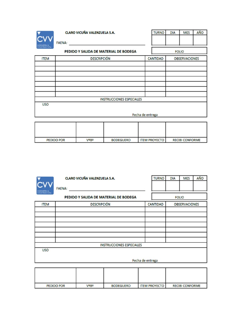 Solicitud de Insumos | PDF
