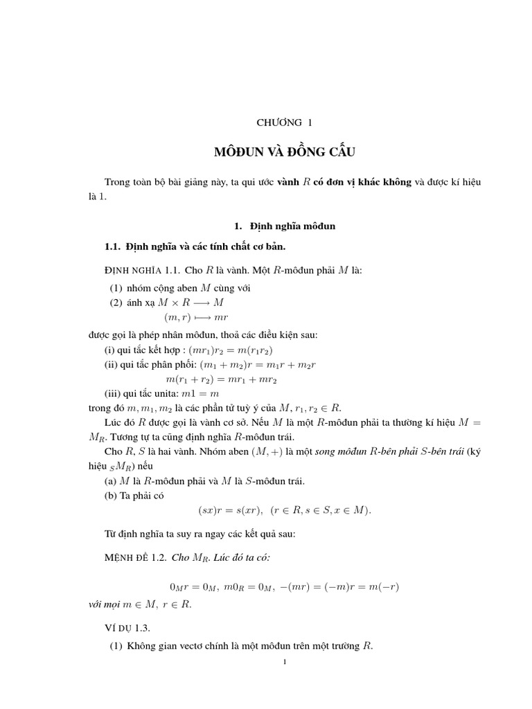 Module Theory C A Ngư I Ta Pdf