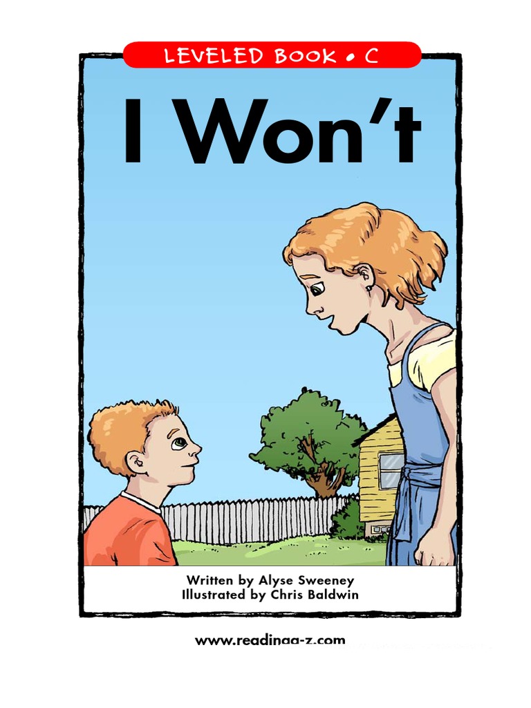 RAZ-C-I Won't | PDF | Reading (Process) | Literacy