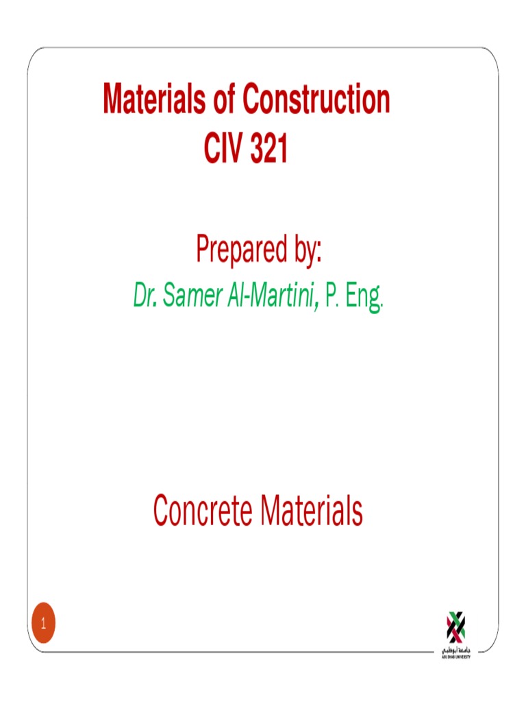 30 - Lecture 3 - CIV 321 - Spring 2011 (Compatibility Mode) | PDF | Concrete | Construction ...