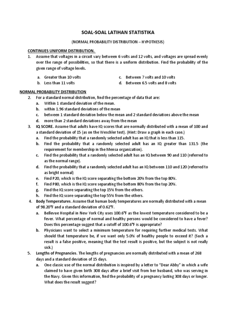 Analysis of Statistical Concepts Covered in a Practice Test on Normal ... Analysis of Statistical Concepts Covered in a Practice Test on Normal ...