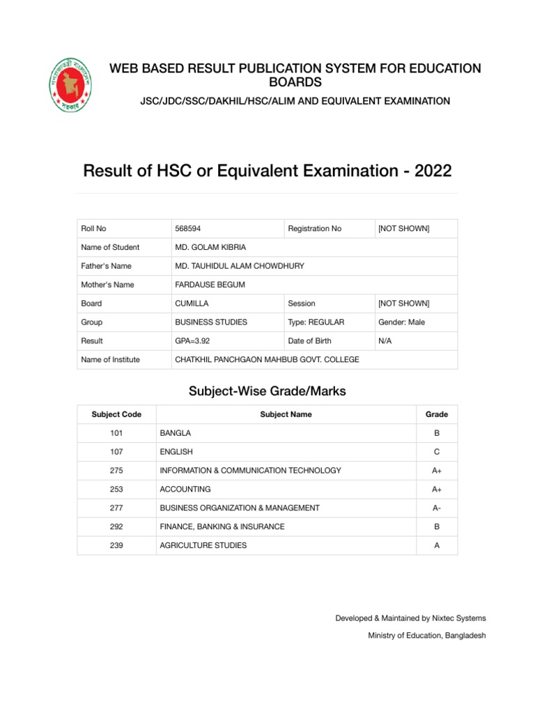 Web Based Result Publication System For Education Boards | PDF
