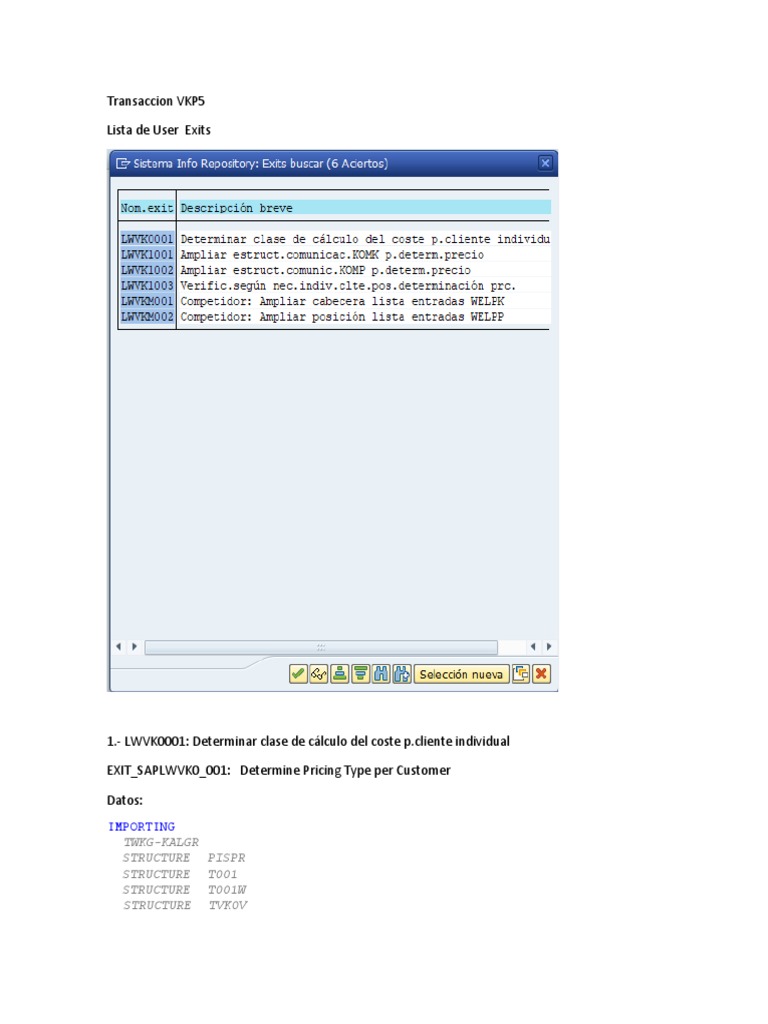 Lista User Exits | PDF | Computing
