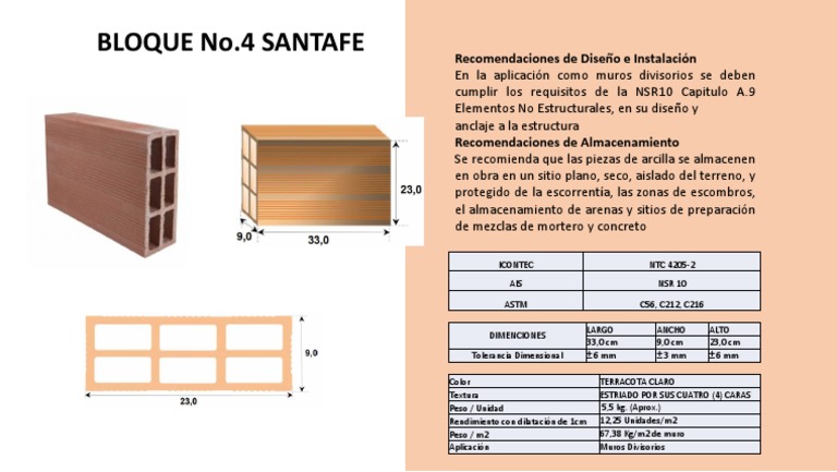 Bloque No.4 Santafe: Recomendaciones de Diseño e Instalación | PDF