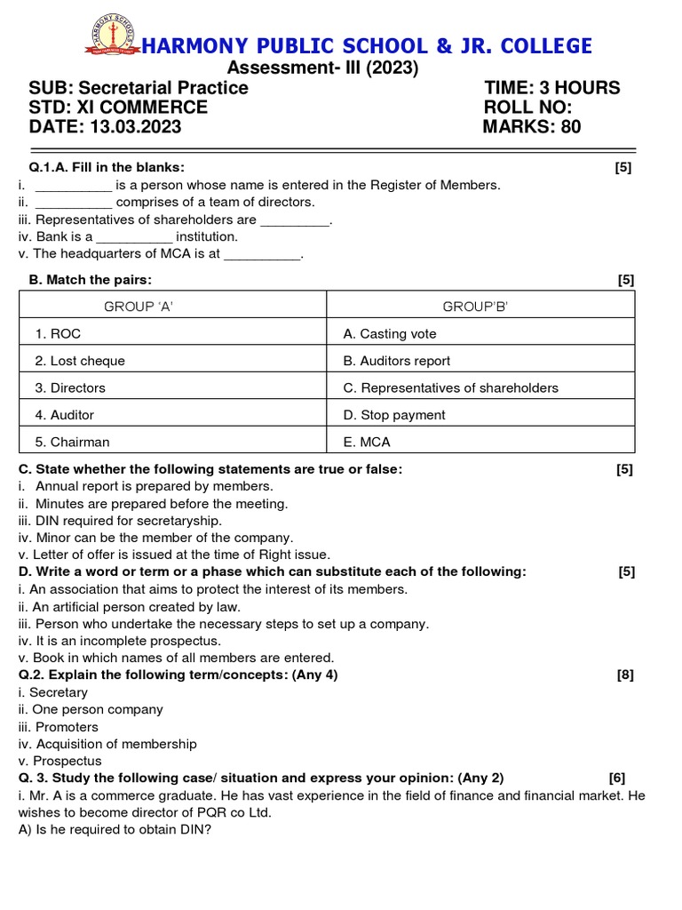 11 Commerce SP QP PDF | PDF | Business Economics | Business