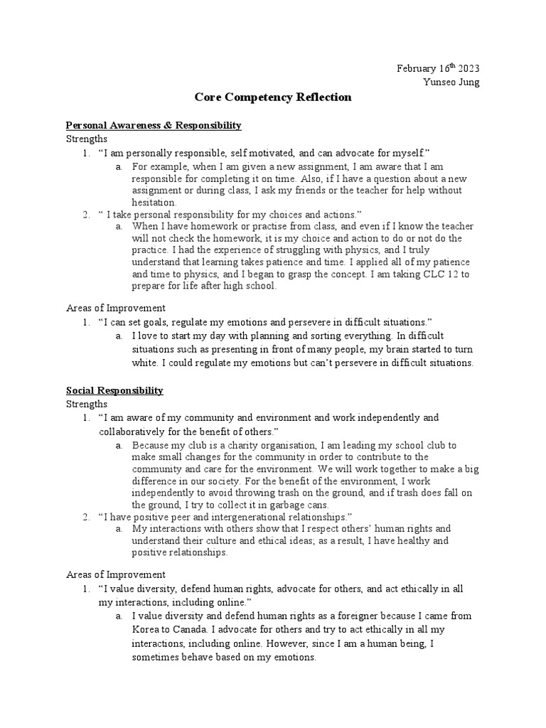 CLC 12 - Core Competency Reflection 2 | Download Free PDF | Critical Thinking | Thought