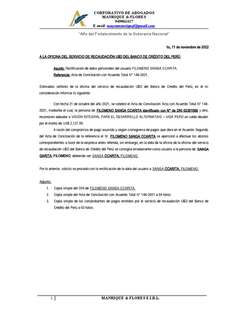 Carta Simple BCP | PDF