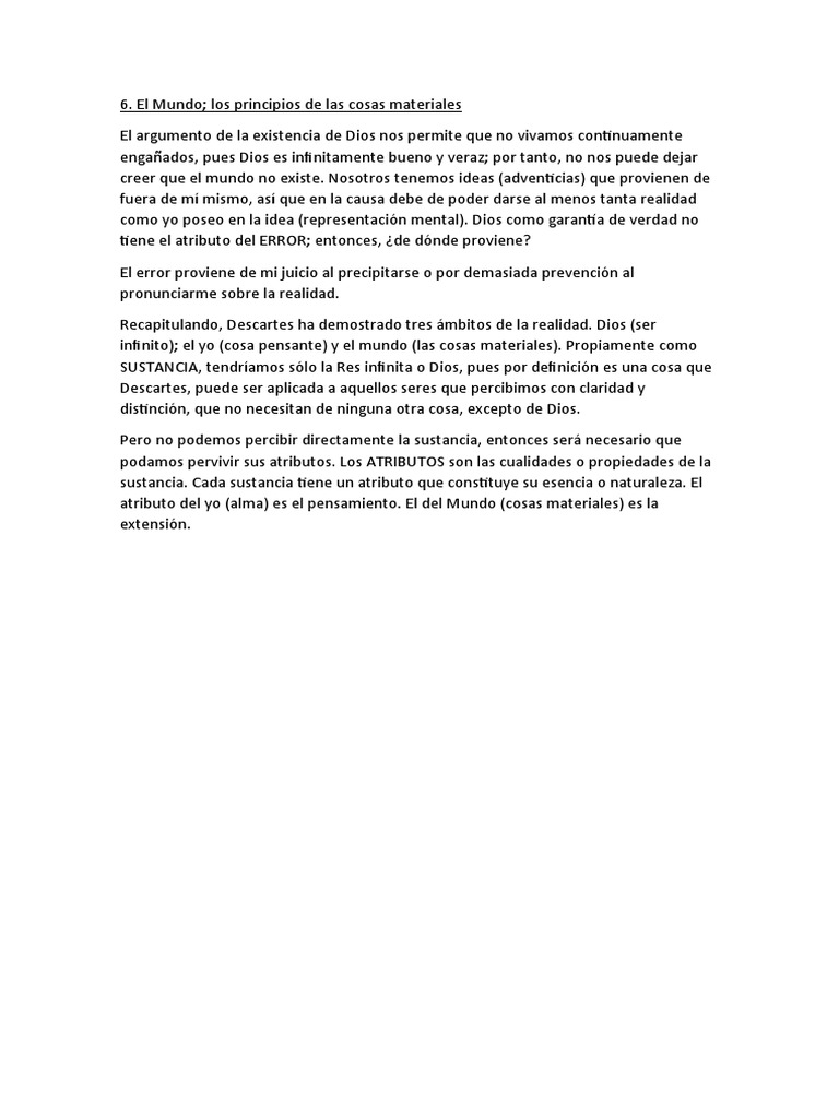El Mundo Los Principios de Las Cosas Materiales | PDF | Filosofía