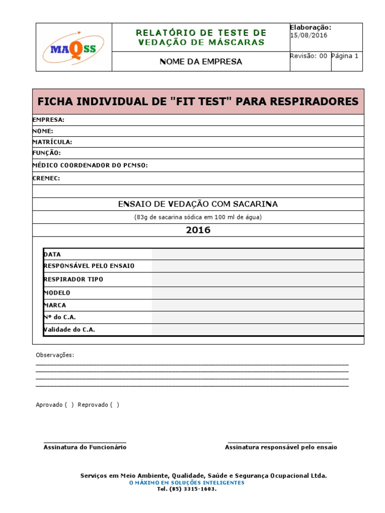 Ficha FIT TEST | PDF