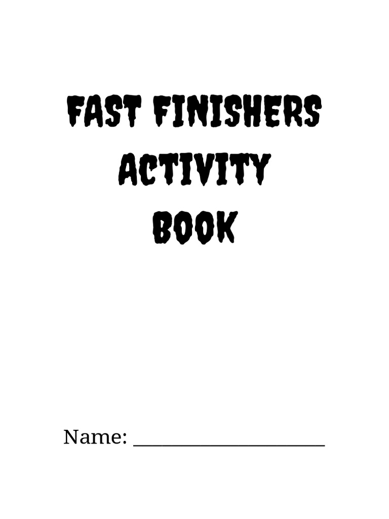 Fast Finishers Activity Booklet | PDF | English Language | Word