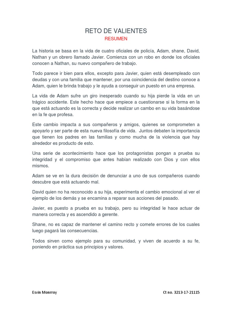 Reto de Valientes | PDF