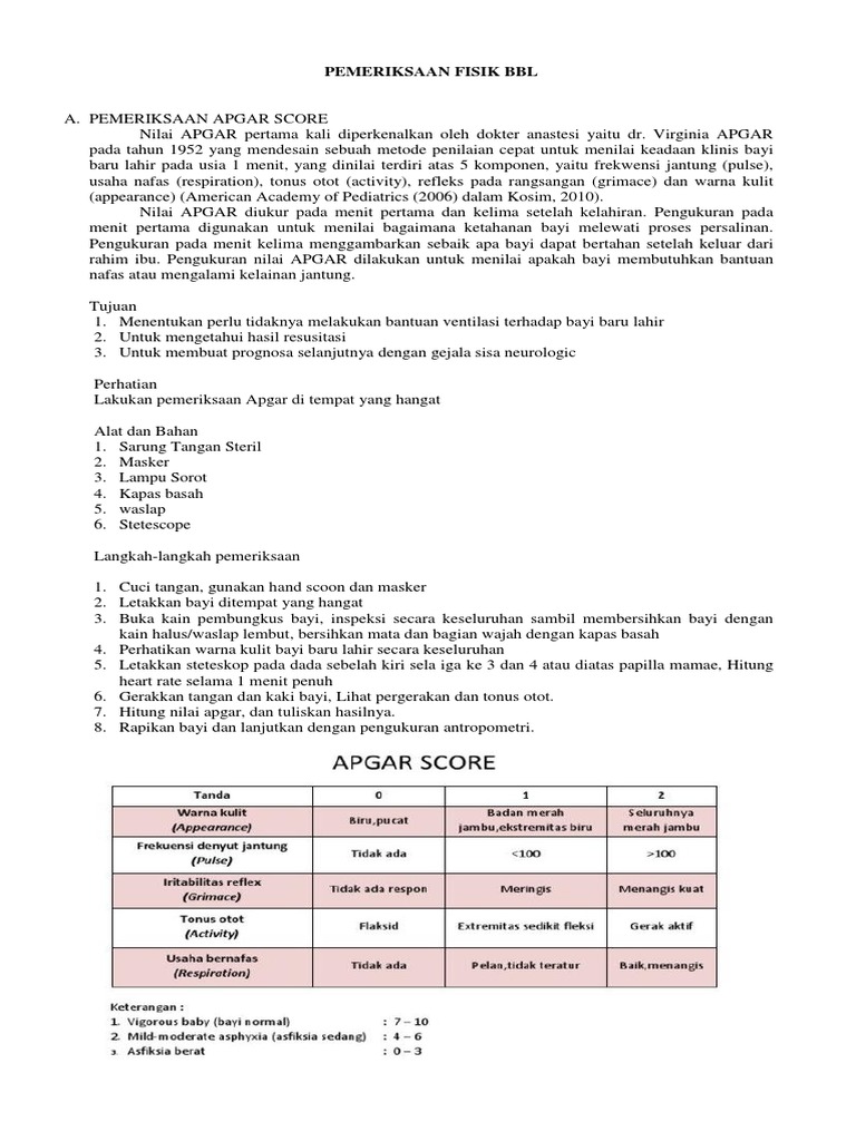 Pengkajian Apgar Score Ok | PDF