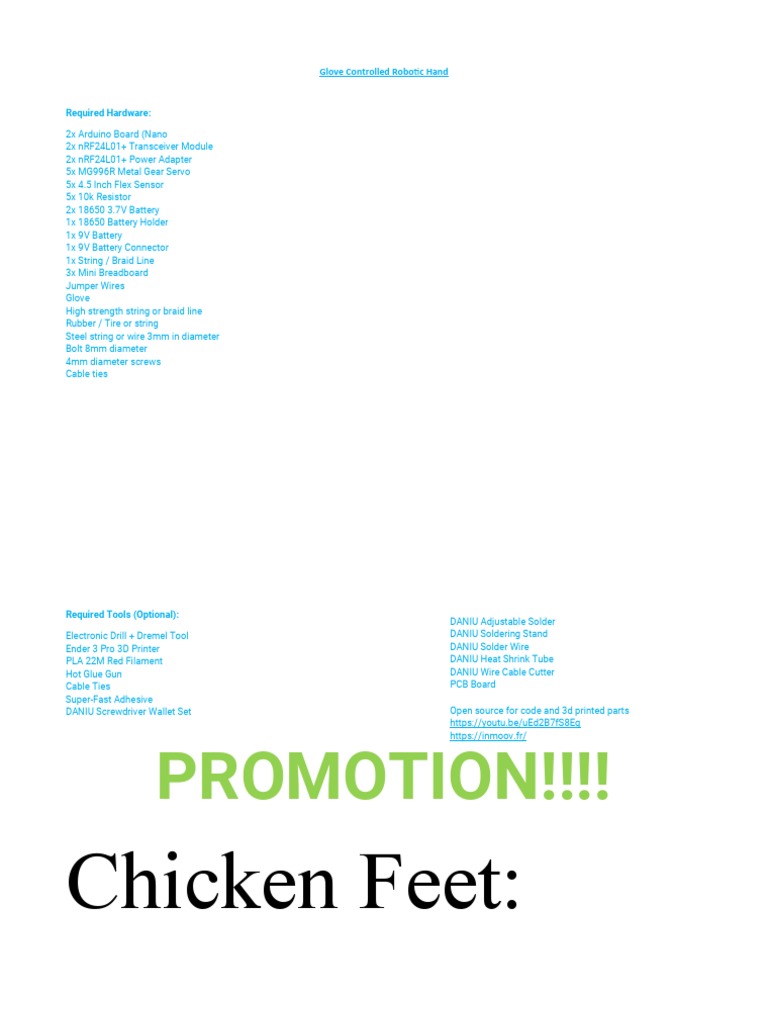 Glove Controlled Robotic Hand Pdf