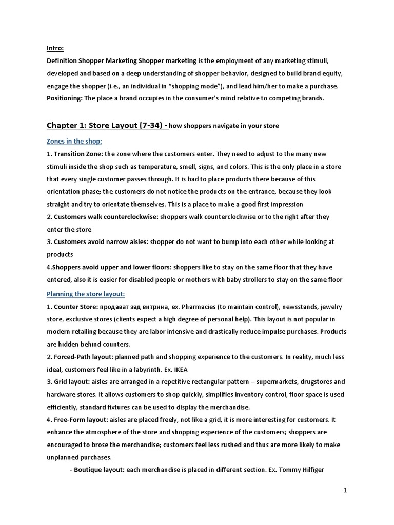 COI Notes | PDF | Retail | Odor