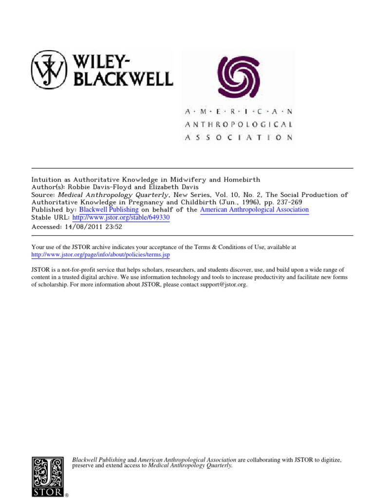 Intuition As Authoritative Knowledge in Midwifery and Homebirth | PDF ...