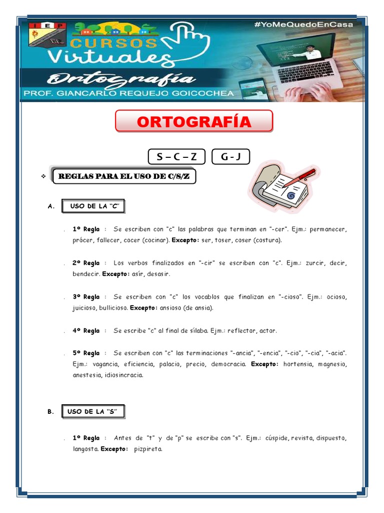 Ortografía: S - C - Z G - J | PDF | Lingüística | Tipología Lingüística