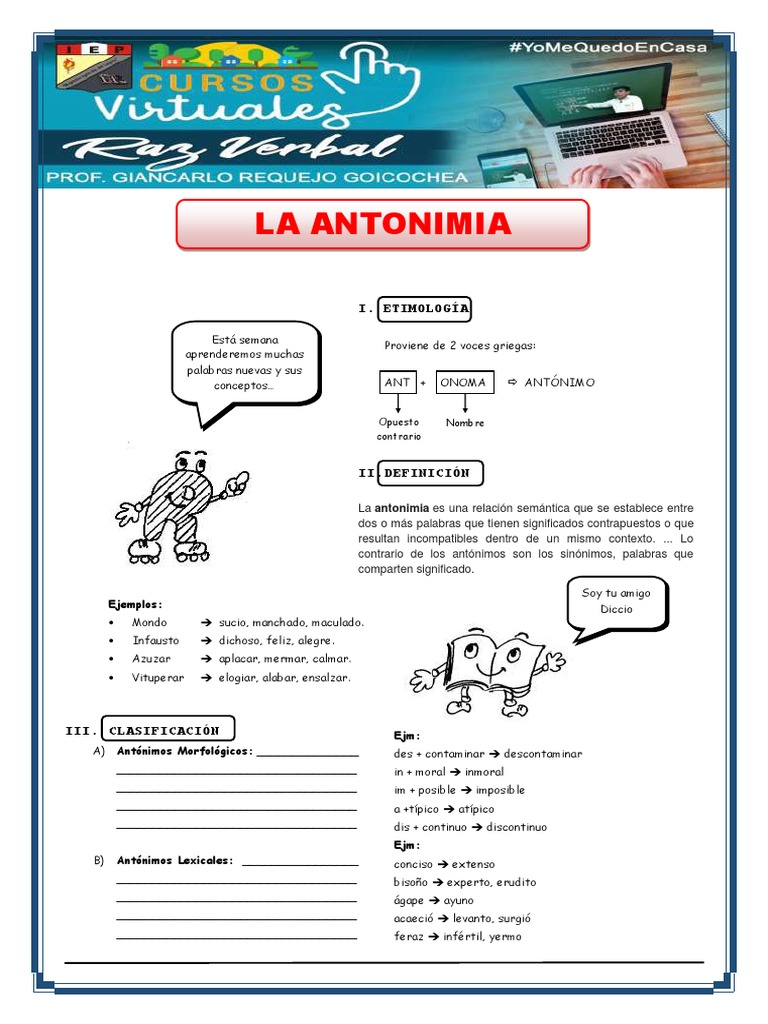 4 Sec. La Antonimia | PDF | Gramática | Lingüística