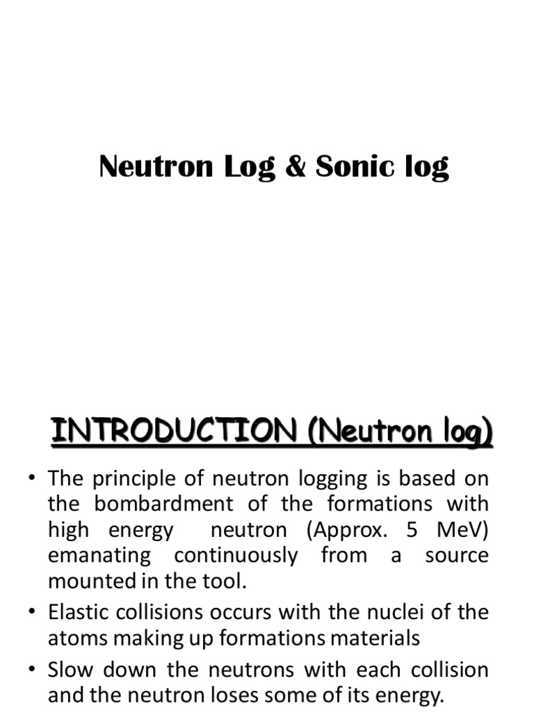 Neutron & Sonic Log | PDF | Neutron | Atoms