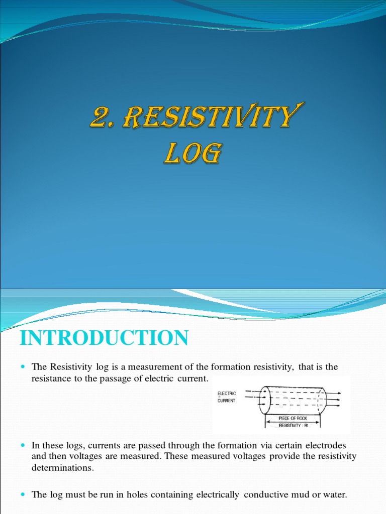 Resistivity Log | PDF | Electrical Resistivity And Conductivity ...