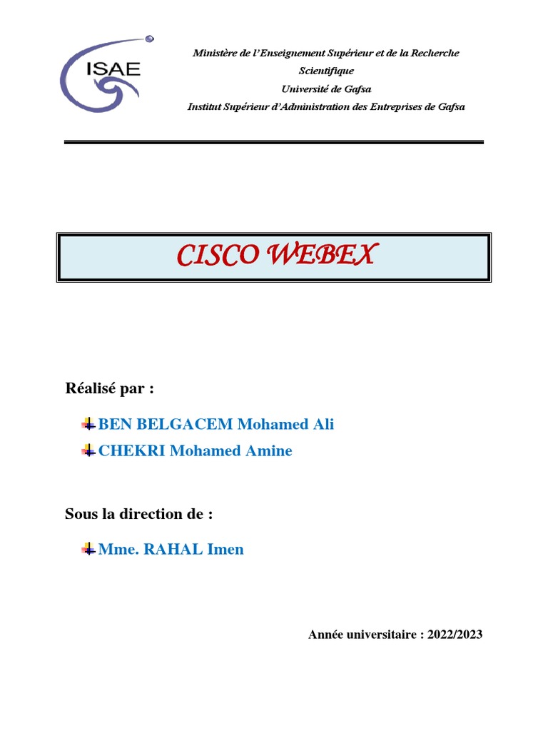 Cisco Webex : Outil de Collaboration Efficace | PDF | Application ...