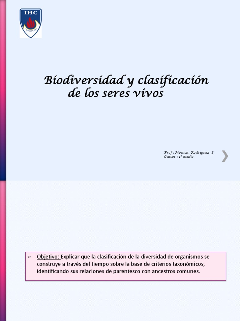 PPT Biodiversidad y Clasificación de Los Seres Vivos | PDF | Taxonomía ...