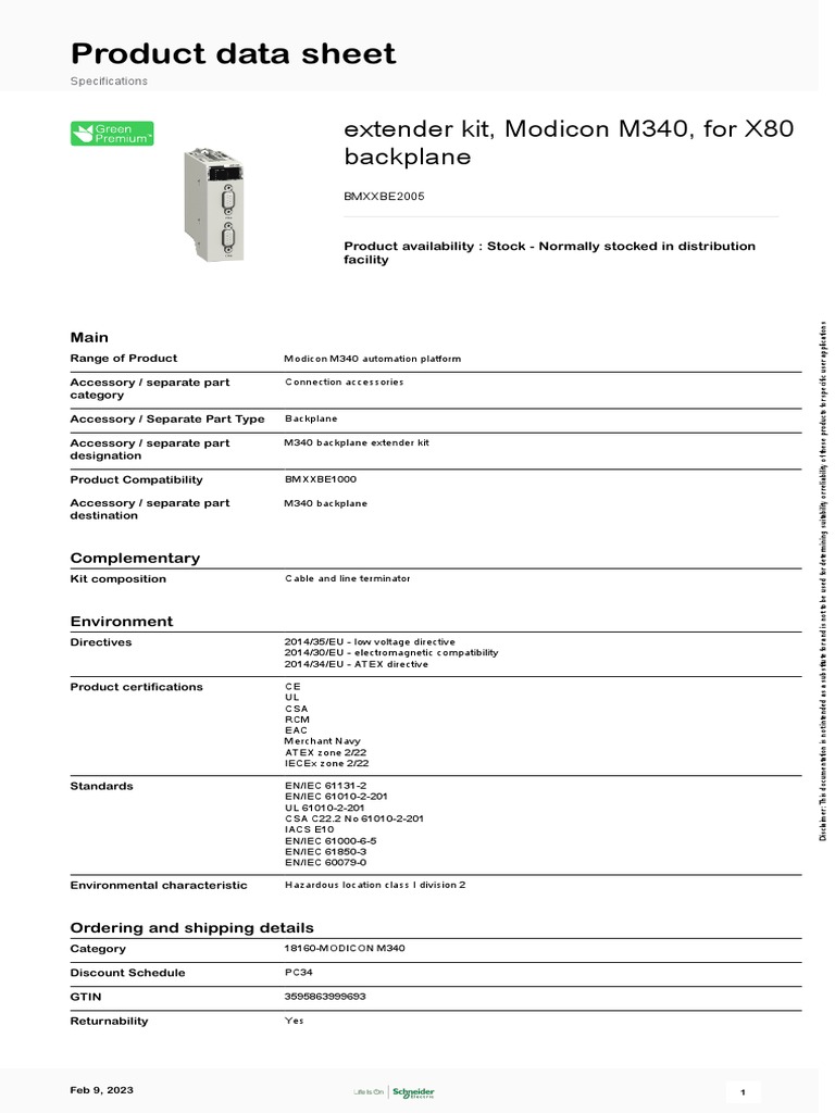 Modicon X80 Modules - BMXXBE2005 | PDF | Electrical Engineering