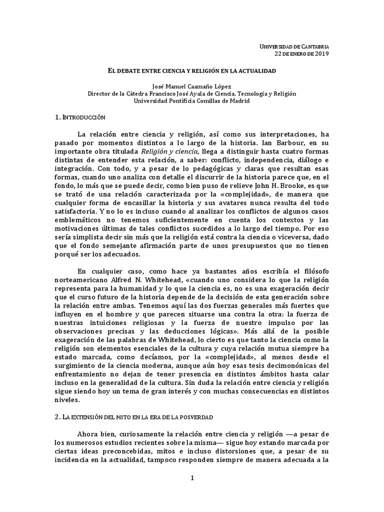 Ciencia y Religión: Un Debate Complejo | PDF | Verdad | Evidencia