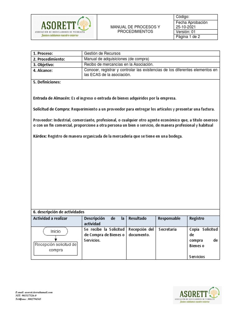 Manual de Adquisiciones (De Compra) | PDF | Business