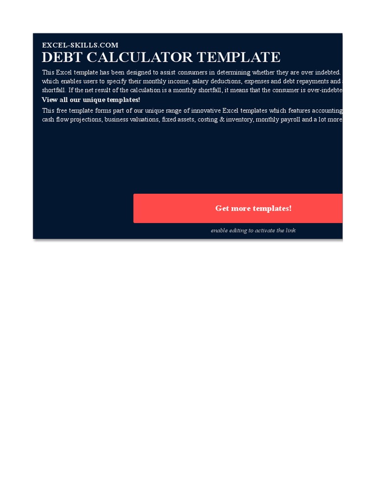 Debt Calculator | PDF | Debt | Payments