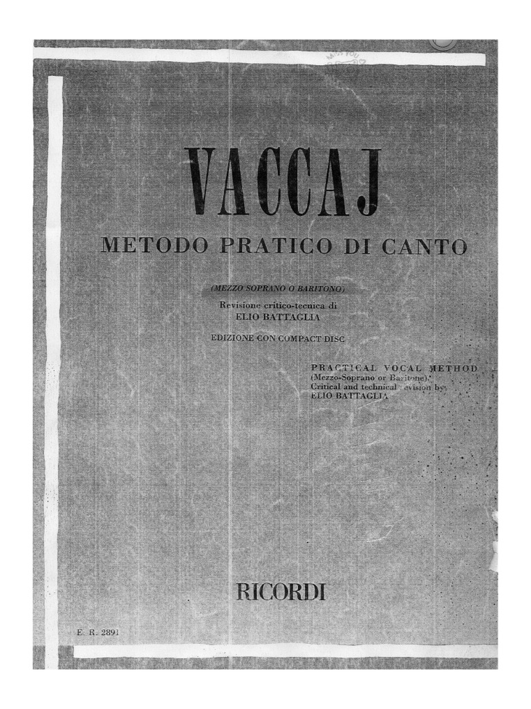 Vaccaj Bariton Original | PDF