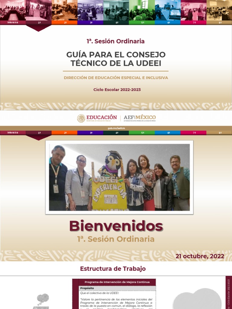 Guia UDEEI 1a Sesion Octubre2022 | PDF | Inclusión (Educación ...