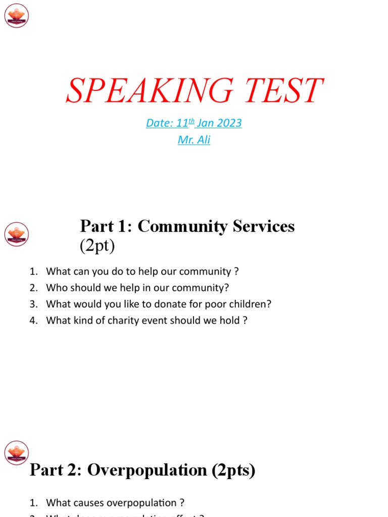 Speaking Test (For Flyers) | PDF