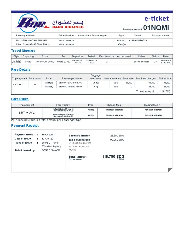 Billet PDF V2 | PDF | Fare | Fee