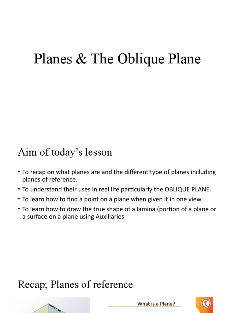 Planes The Oblique Plane | PDF