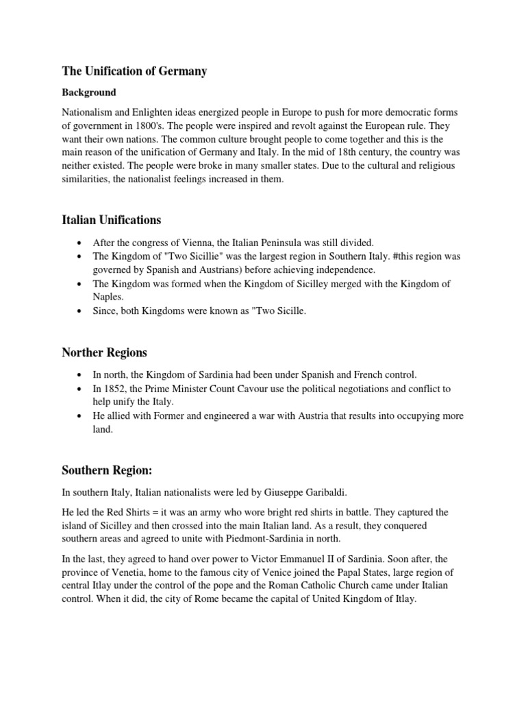 The Unification of Germany & Italy | PDF | German Empire | Italy