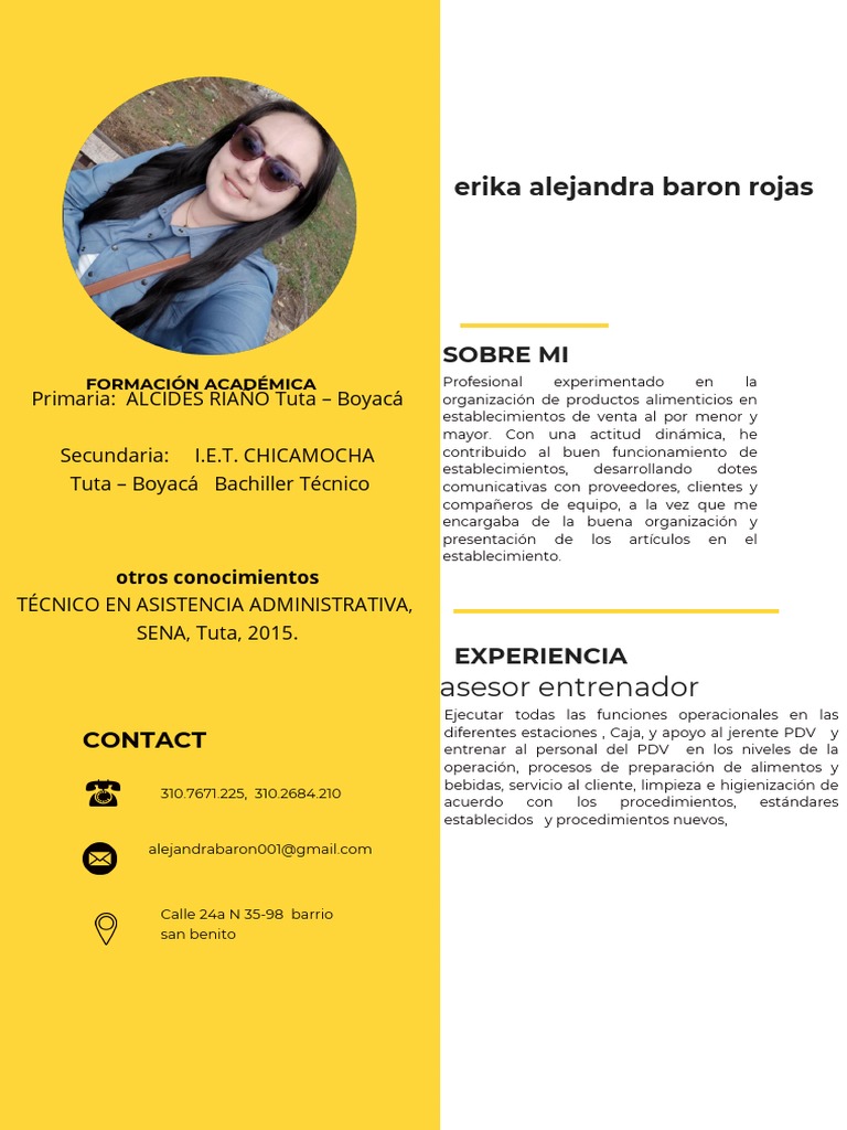 Perfil Profesional de Alejandra Barón | PDF