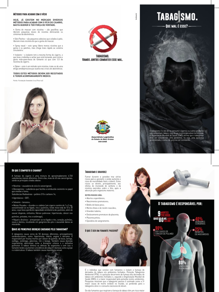 Almt Folder Tabagismo | Download grátis PDF | Nicotina | Cigarro