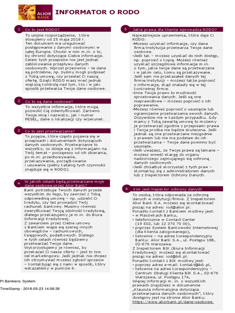 Materialy Informacyjne RODO | PDF