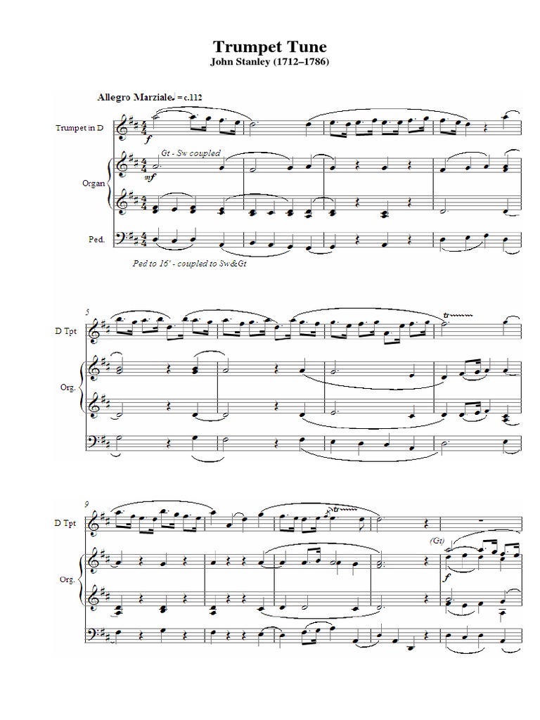 Trumpet Tune Stanley | PDF