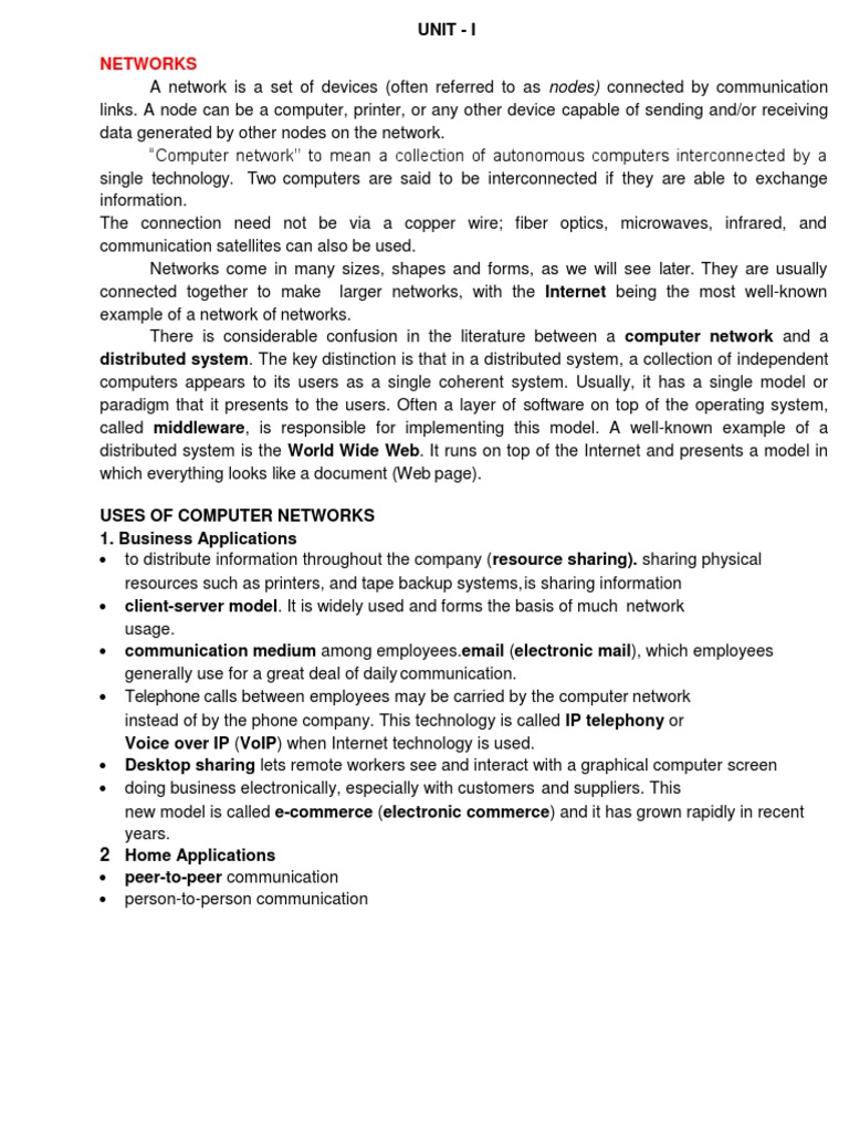 CN Unit-1 | PDF | Computer Network | Duplex (Telecommunications)