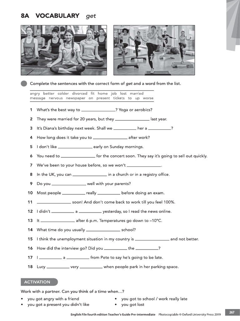 B1 Vocabulary 8A | PDF