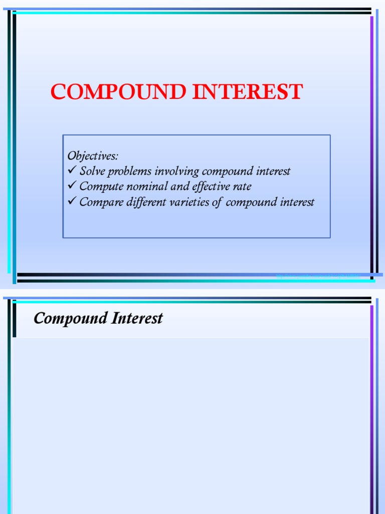 Lesson 1.6 Compound Interest | PDF | Present Value | Compound Interest Lesson 1.6 Compound Interest | PDF | Present Value | Compound Interest